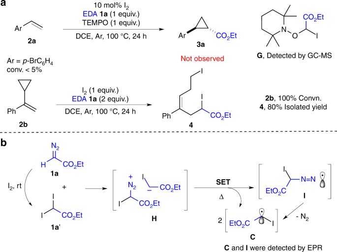 Iodine-catalyzed diazo activation to access radical reactivity | Nature ...