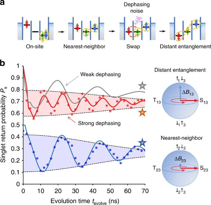 Coherent transfer of electron spin correlations assisted by dephasing ...