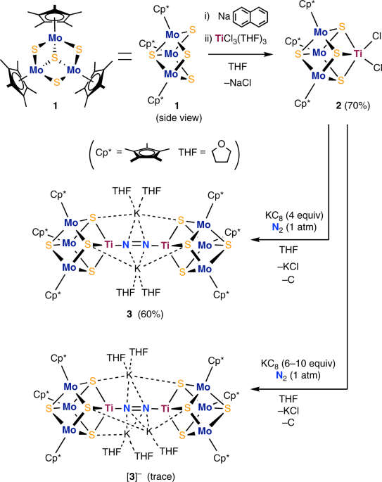 N 2 activation on a molybdenum–titanium–sulfur cluster | Nature ...