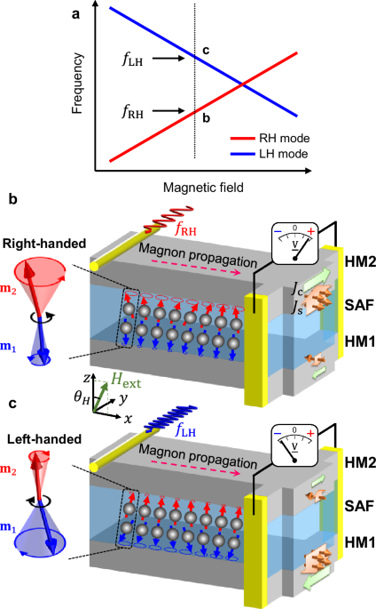 Handedness manipulation of propagating antiferromagnetic magnons ...