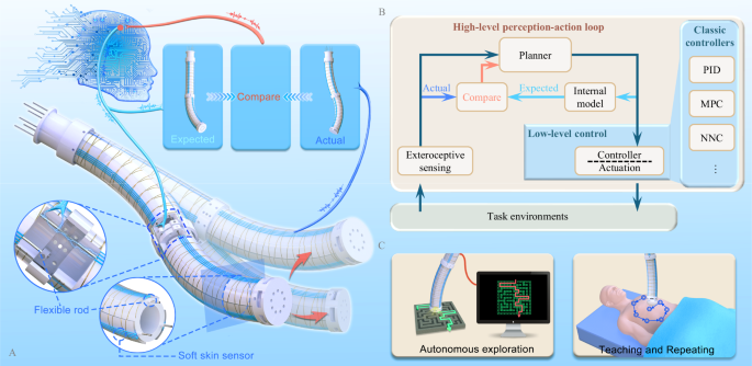 Sensing expectation enables simultaneous proprioception and contact detection in an intelligent ...