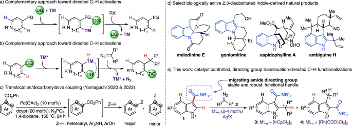 Catalyst-controlled directing group translocation in the site selective C–H functionalization of ...
