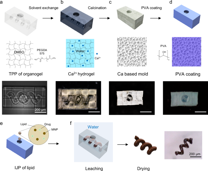 Additive manufacturing of water-soluble 3D micro molds for complex ...