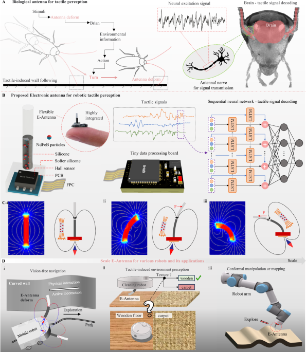 A robust and omnidirectional-sensitive electronic antenna for tactile ...
