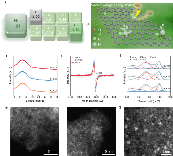 Specific construction of asymmetric carbon-nickel-chlorine single-atom ...