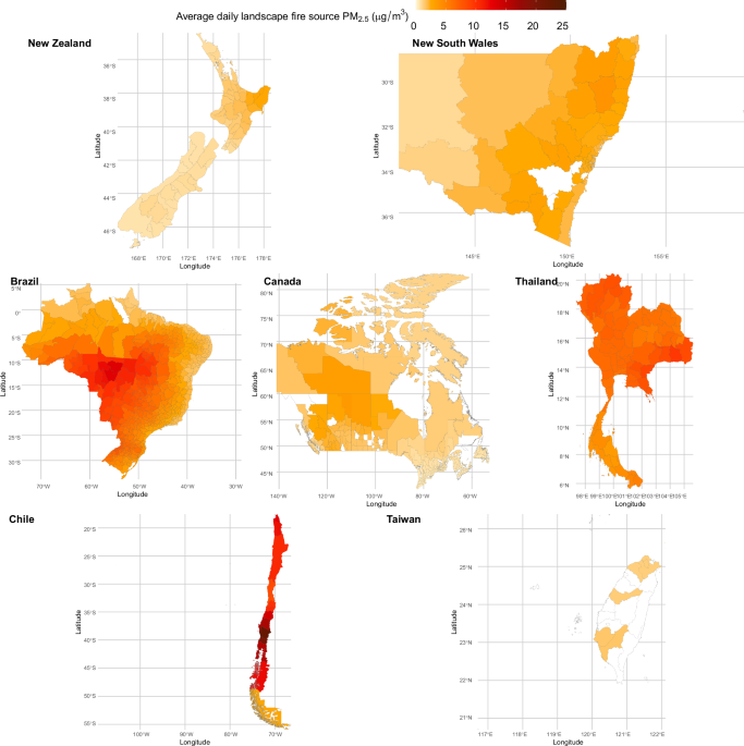 Impact of global short-term landscape fire sourced PM2.5 exposure on ...