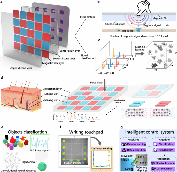 Large-area magnetic skin for multi-point and multi-scale tactile ...