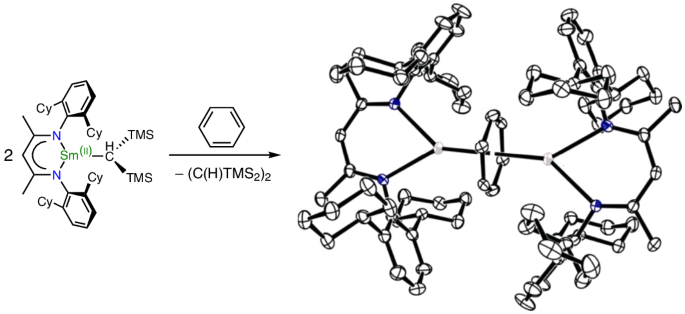 Four-electron reduction of benzene by a samarium(ii)-alkyl without the ...
