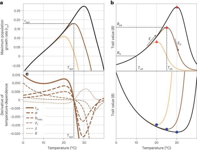 Variation in temperature of peak trait performance constrains ...
