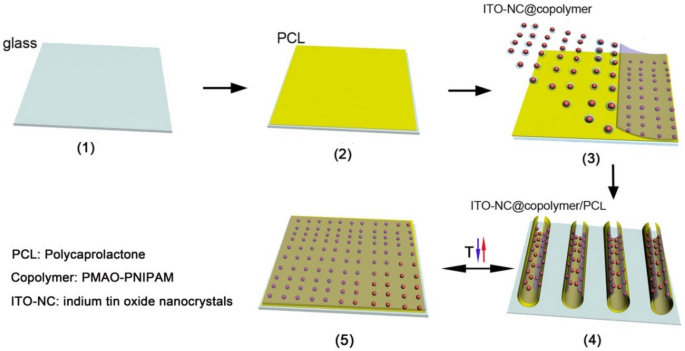 Reversible visible/near-infrared light responsive thin films based on ...