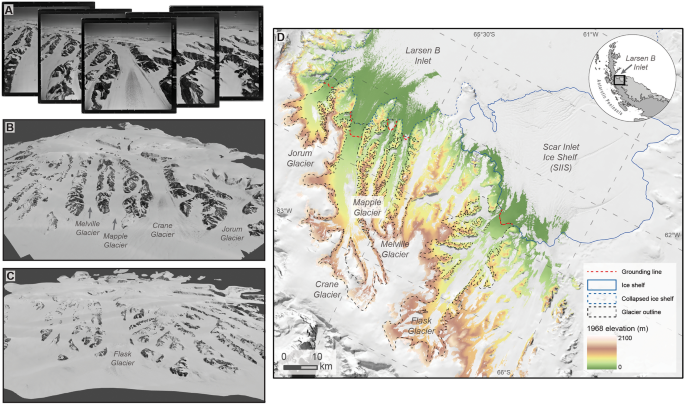 High-resolution elevation models of Larsen B glaciers extracted from 1960s imagery | Scientific ...