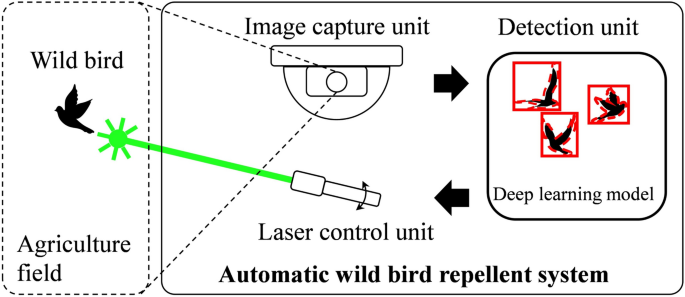 Automatic wild bird repellent system that is based on deep-learning-based wild bird detection ...