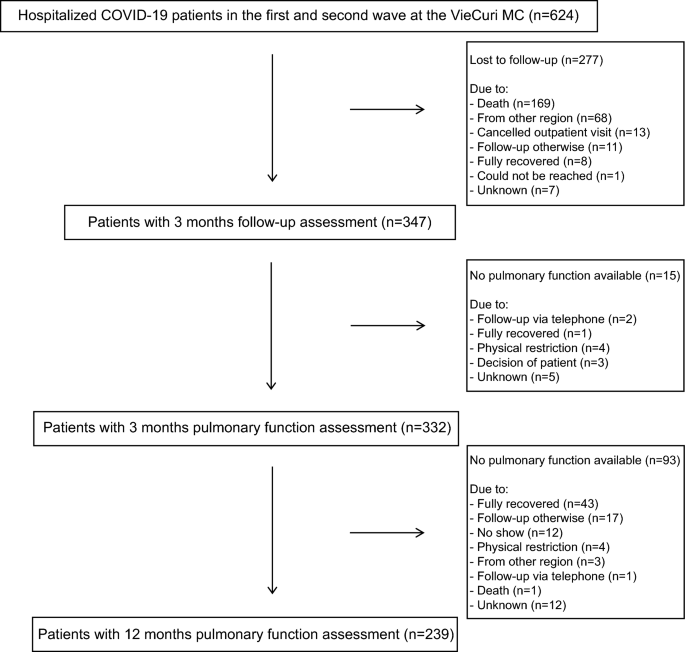 Pulmonary function trajectories in COVID-19 survivors with and without ...