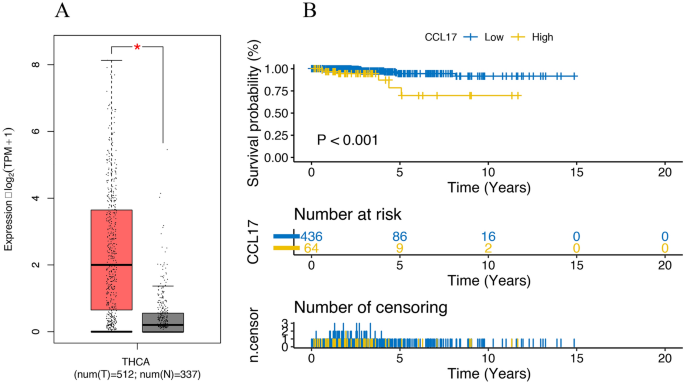 The expression of CCL17 and potential prognostic value on tumor ...