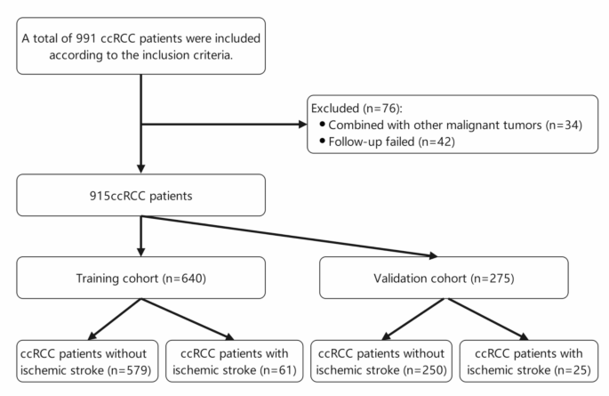 Predictive nomogram for ischemic stroke risk in clear cell renal cell ...