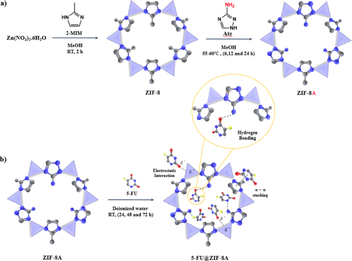 Improving the drug delivery performance of ZIF-8 with amine ...