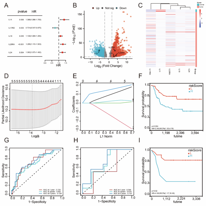 The signature based on interleukin family and receptors identified IL19 ...