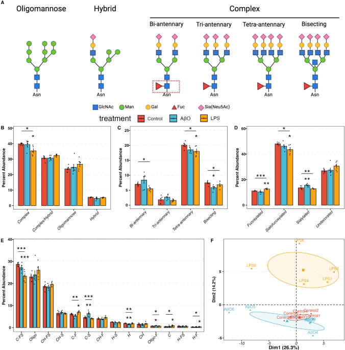 Unique N-glycosylation signatures in human iPSC derived microglia activated by Aβ oligomer and ...