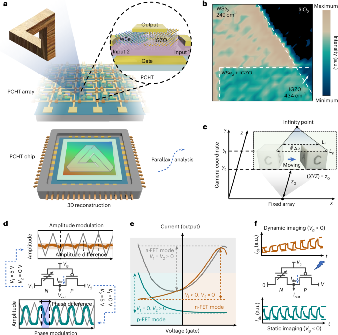 A reconfigurable heterostructure transistor array for monocular 3D parallax reconstruction ...