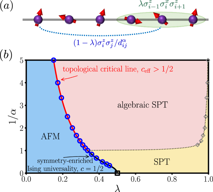 Gapless topological behaviors in a long-range quantum spin chain ...
