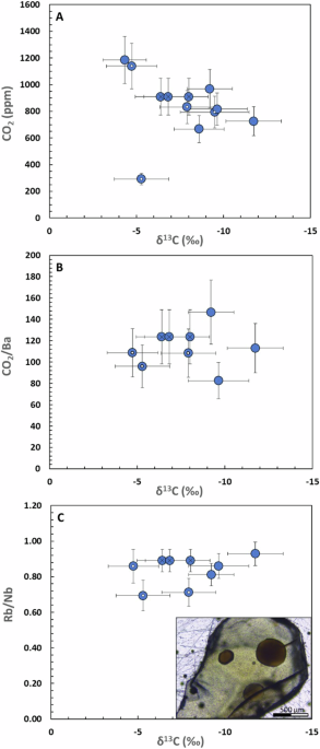 The carbon isotopic signature of the upper mantle is heterogeneous ...