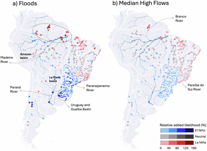 Observed streamflow data shows El Niño–Southern Oscillation increases ...