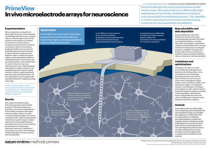 In vivo microelectrode arrays for neuroscience | Nature Reviews Methods ...