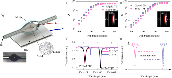 Observation of the liquid metal phase transition in optofluidic microcavities | npj Nanophotonics