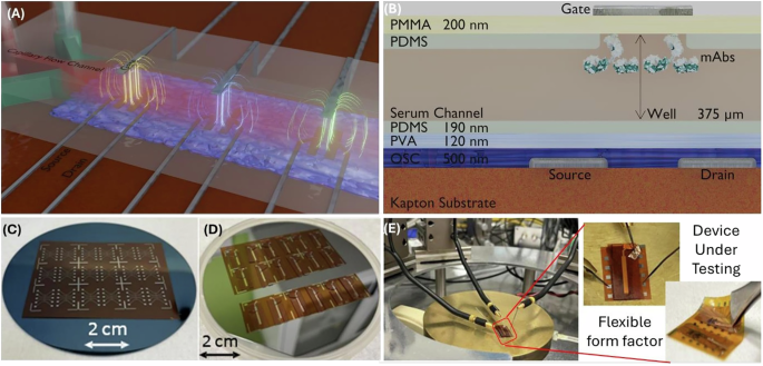 Organic electrolyte gated field effect transistor for detecting alpha ...