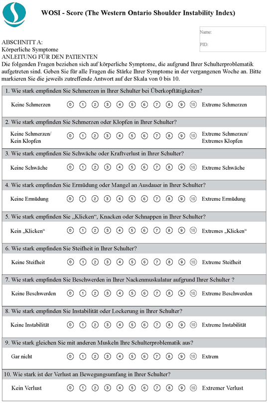 „Western Ontario Shoulder Instability Index“ (WOSI) | SpringerLink