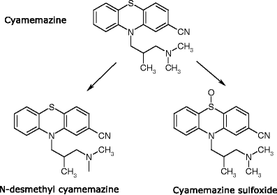Active cyamemazine metabolites in patients treated with cyamemazine ...