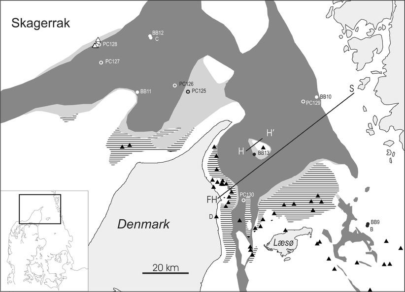 Shallow gas depth-contour map of the Skagerrak-western Baltic Sea ...