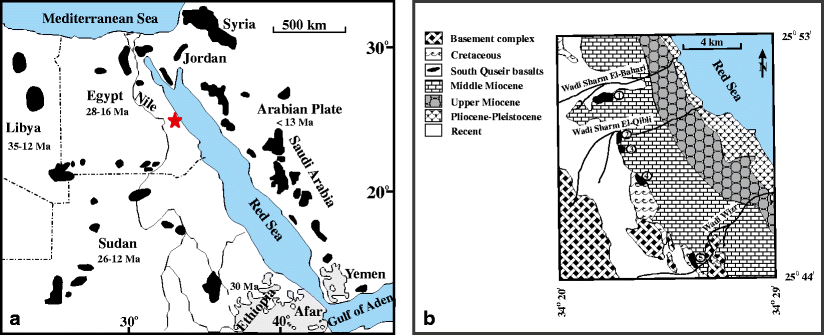 Red Sea rift-related Quseir basalts, central Eastern Desert, Egypt ...