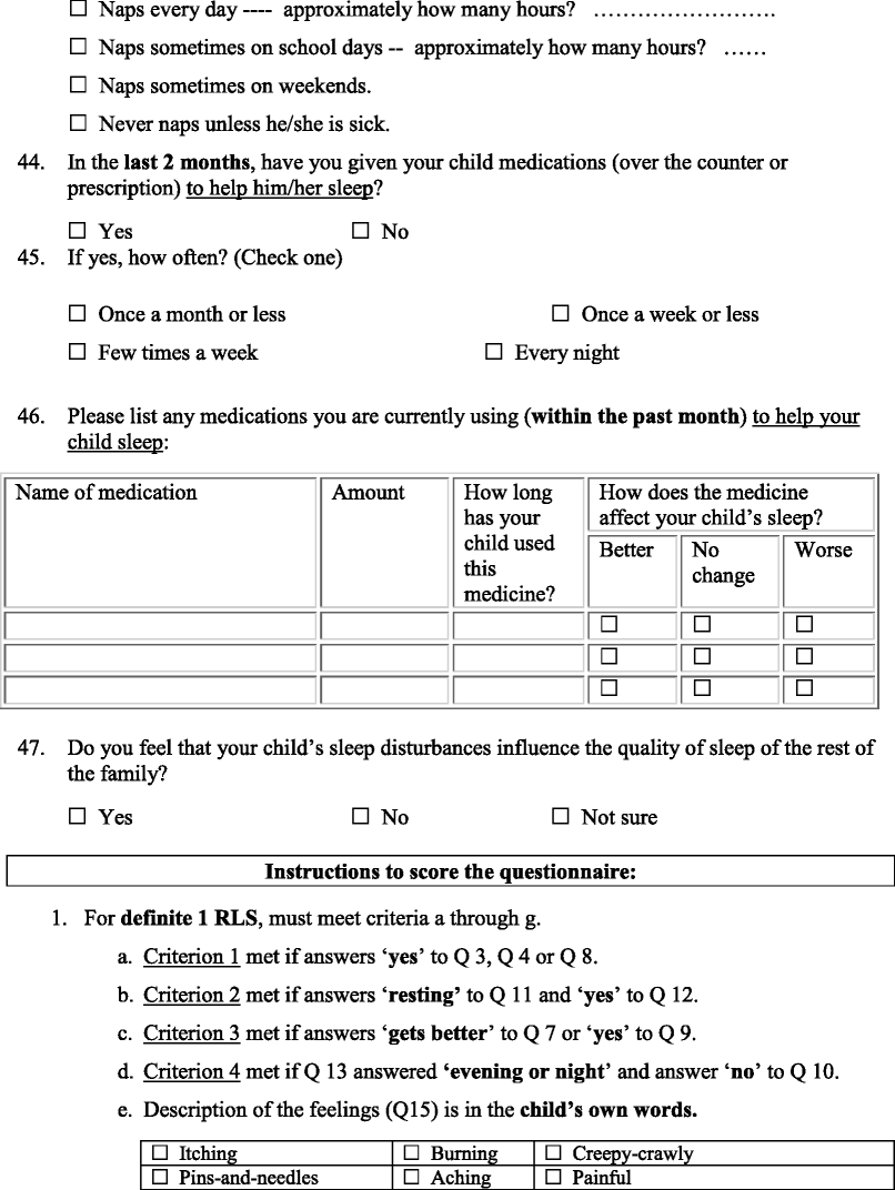 Restless legs syndrome in children with chronic kidney disease ...