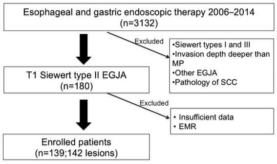 Clinicopathological features of Siewert type II adenocarcinoma ...