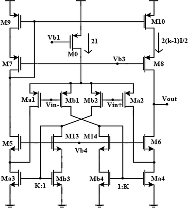 Gain boosting of recycling folded cascode OTA using positive feedback and introducing new input ...