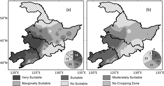 Variations in the potential climatic suitability distribution patterns ...