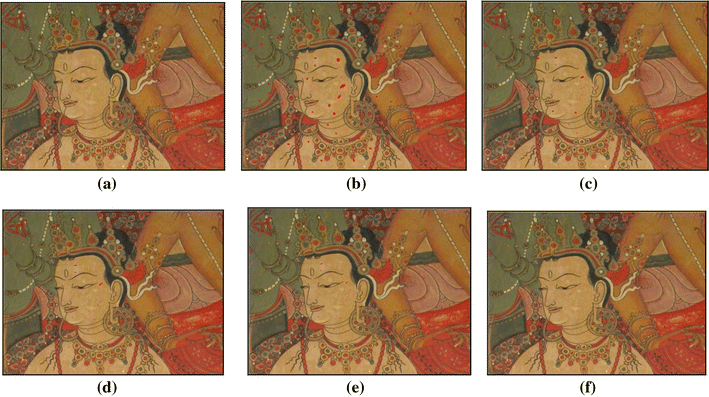 Damaged region filling by improved criminisi image inpainting algorithm for thangka | SpringerLink