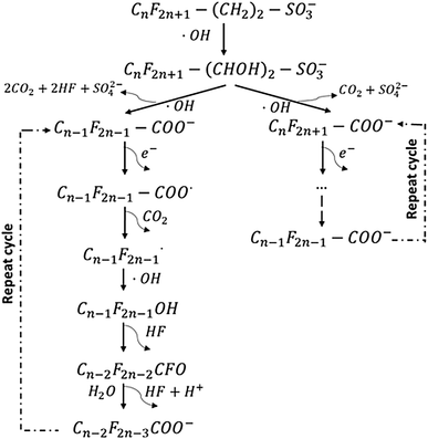 Electrochemical oxidation of 6:2 fluorotelomer sulfonic acid (6:2 FTSA ...