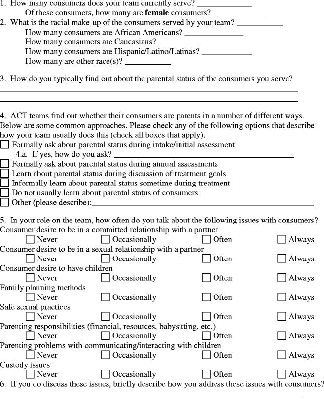 Parents Served by Assertive Community Treatment: Prevalence, Treatment ...