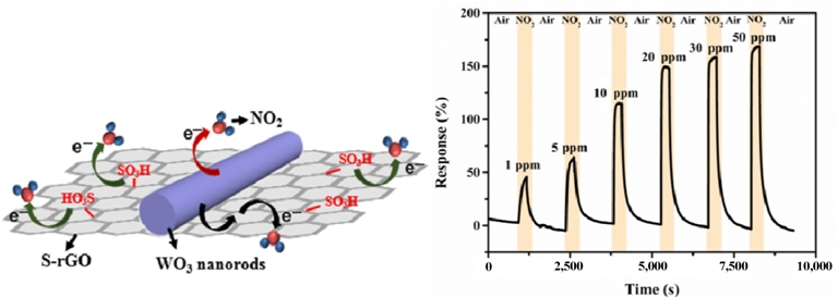 Highly sensitive and rapidly responding room-temperature NO2 gas sensors based on WO3 nanorods ...