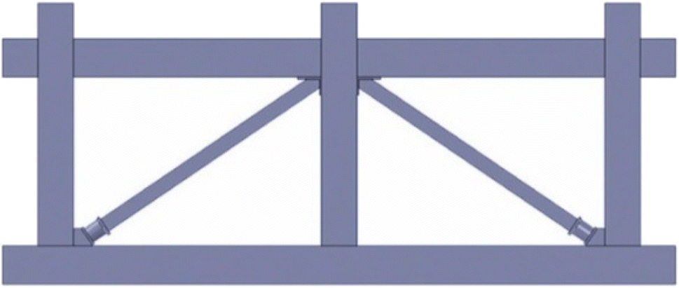 Single diagonal precast prestressed concrete bracing for strengthening ...