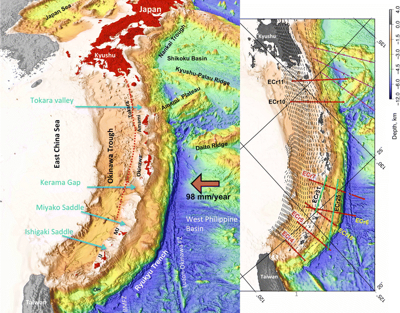Variations in seismic velocity distribution along the Ryukyu (Nansei ...