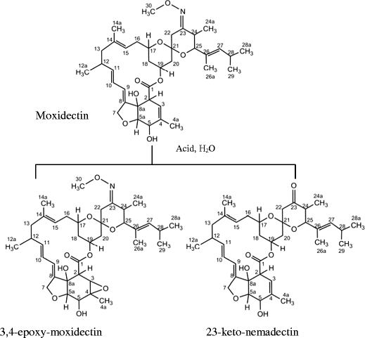 Isolation and characterization of degradation products of moxidectin ...