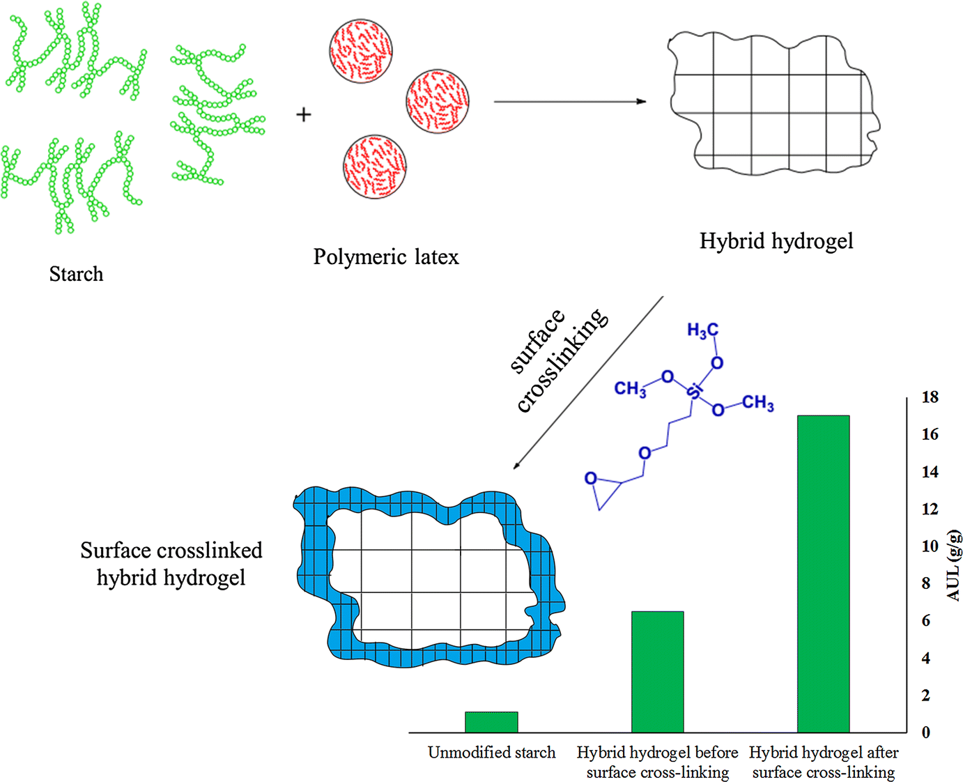High gel-strength hybrid hydrogels based on modified starch through ...