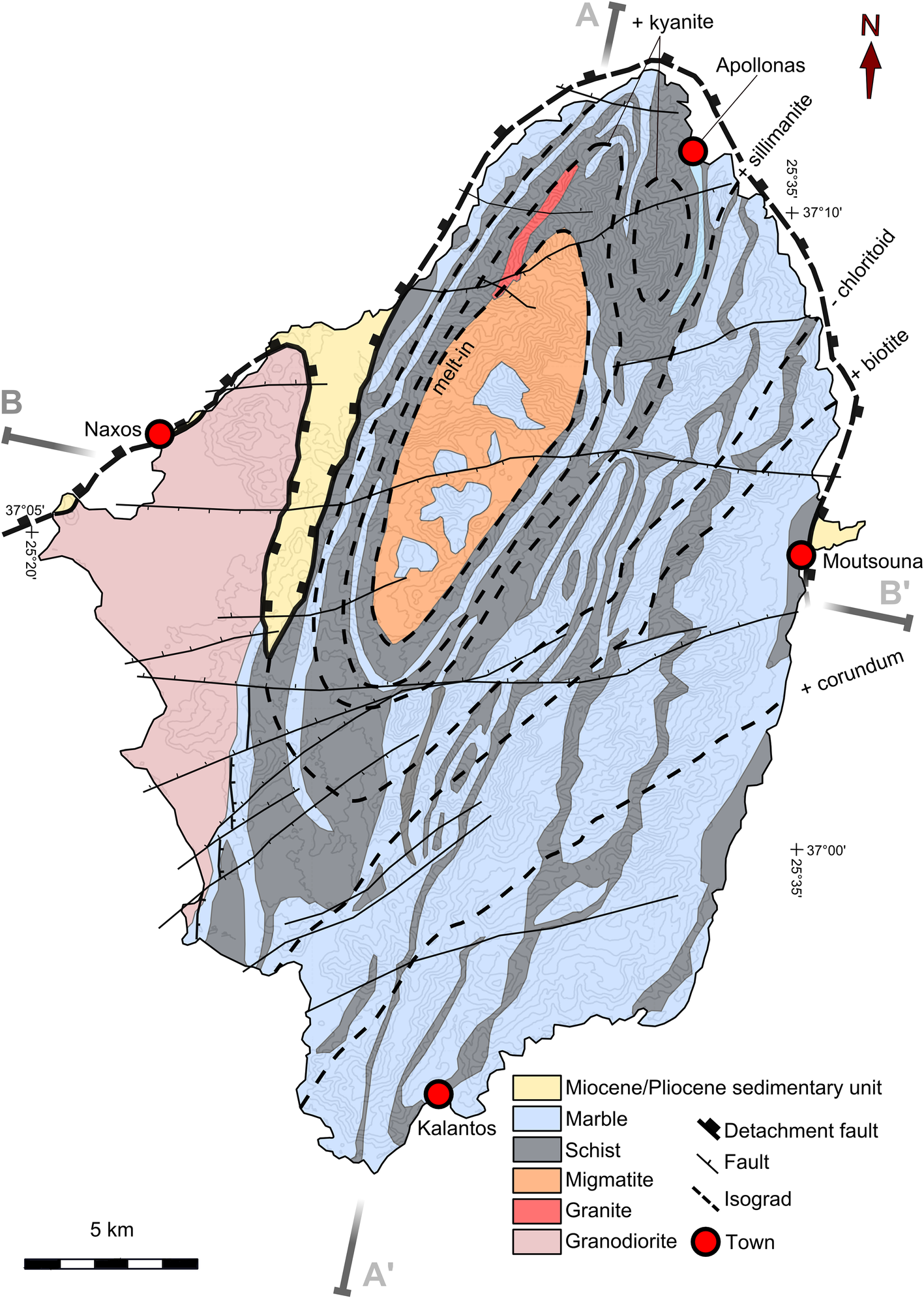 The 3D geometry of the Naxos detachment fault and the three-dimensional ...