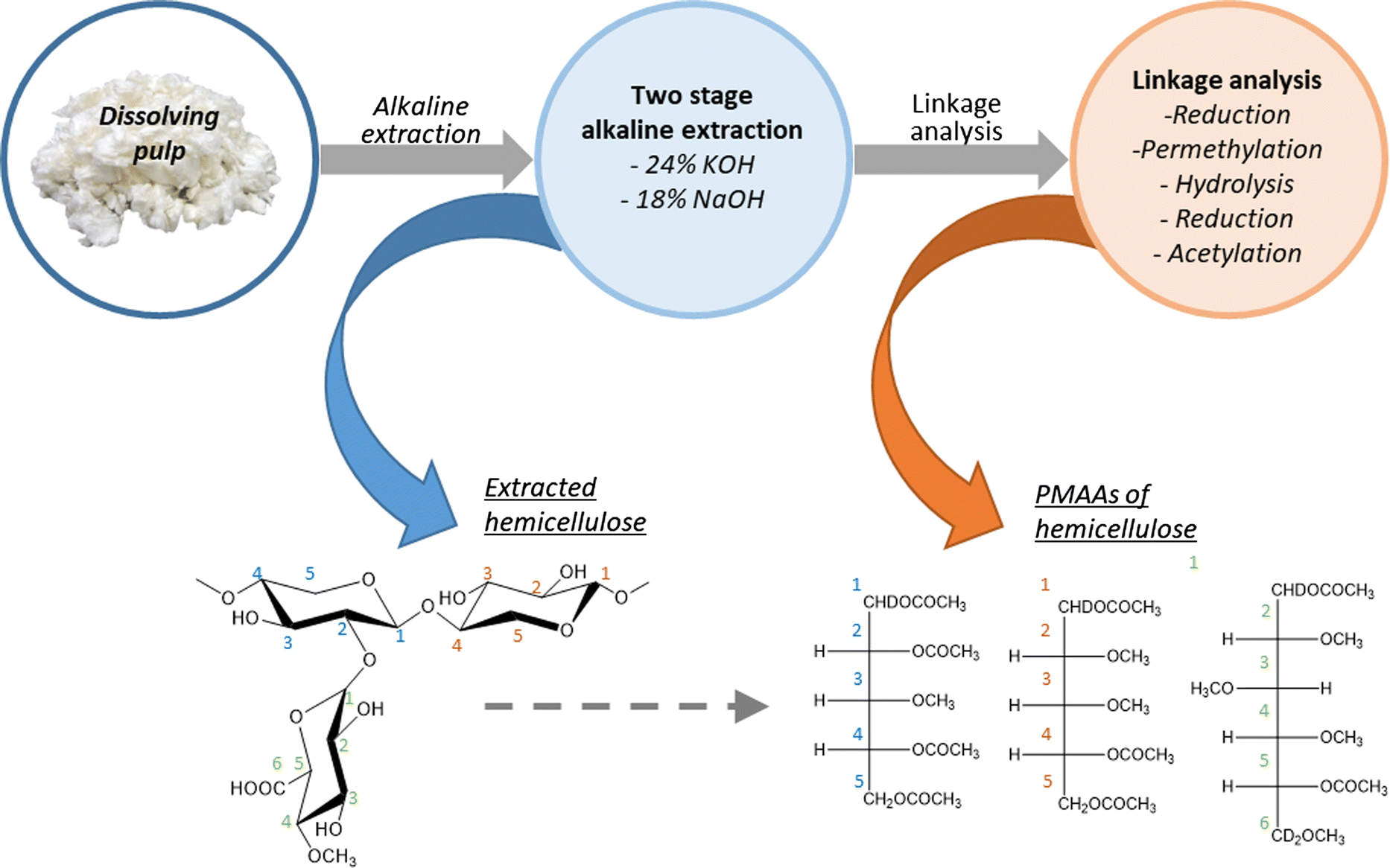Alkaline extraction and characterization of residual hemicellulose in ...