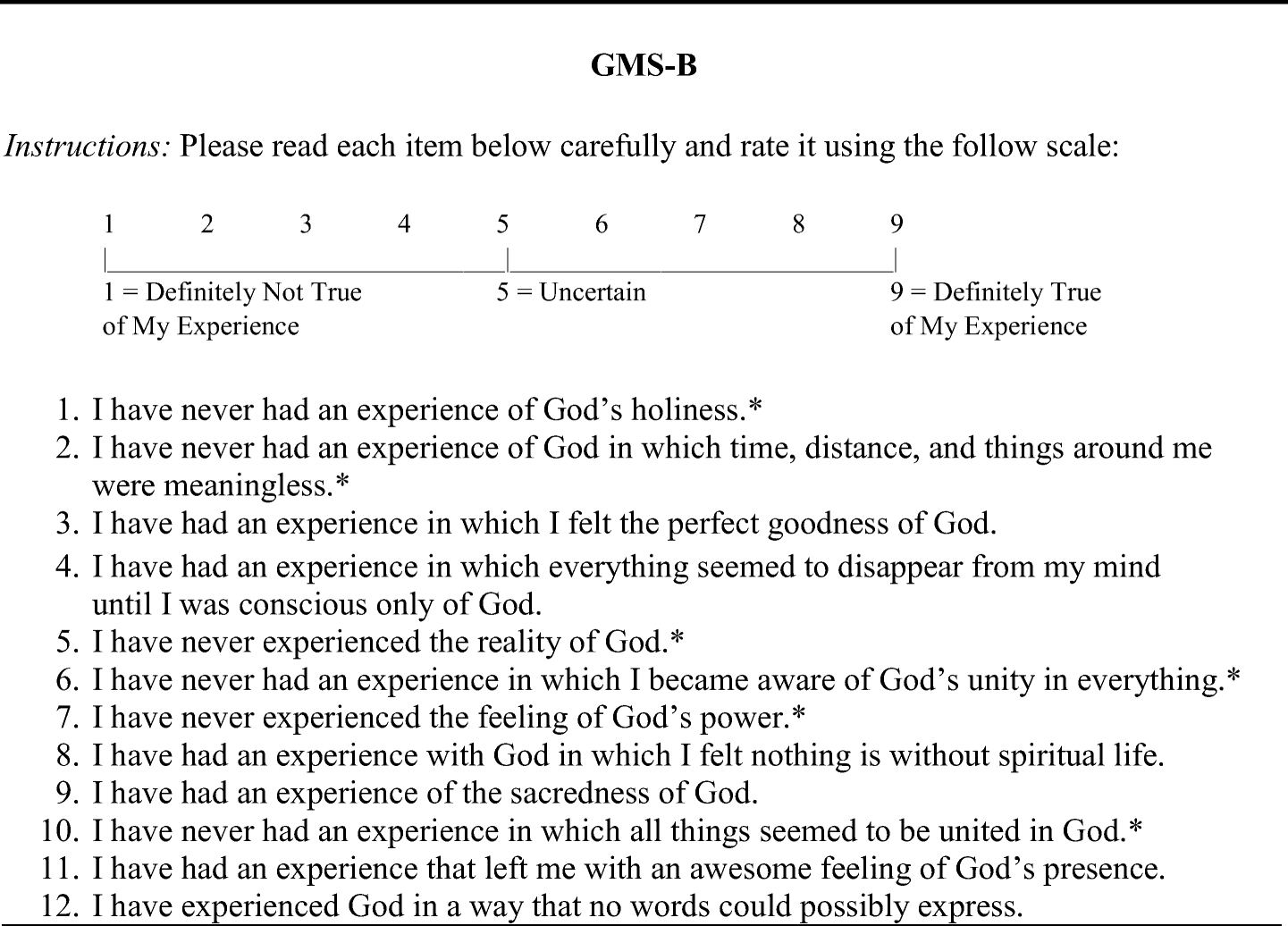The God Mysticism Scale: a Brief Version | SpringerLink