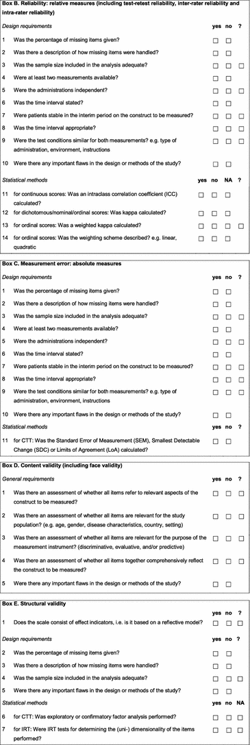 The COSMIN checklist for assessing the methodological quality of ...