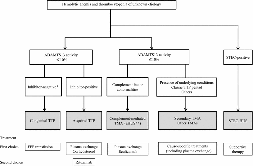 Diagnostic and treatment guidelines for thrombotic thrombocytopenic ...